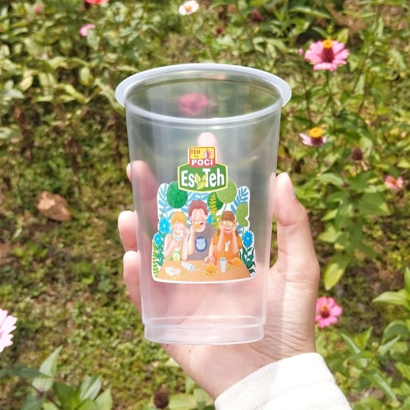 Jual stiker cup es teh kartun baru 50 pcs | Shopee Indonesia