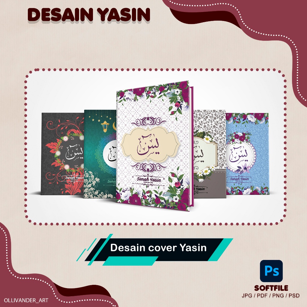 Jual Desain cover surat yasin dan tahlil modern photoshop | Shopee ...