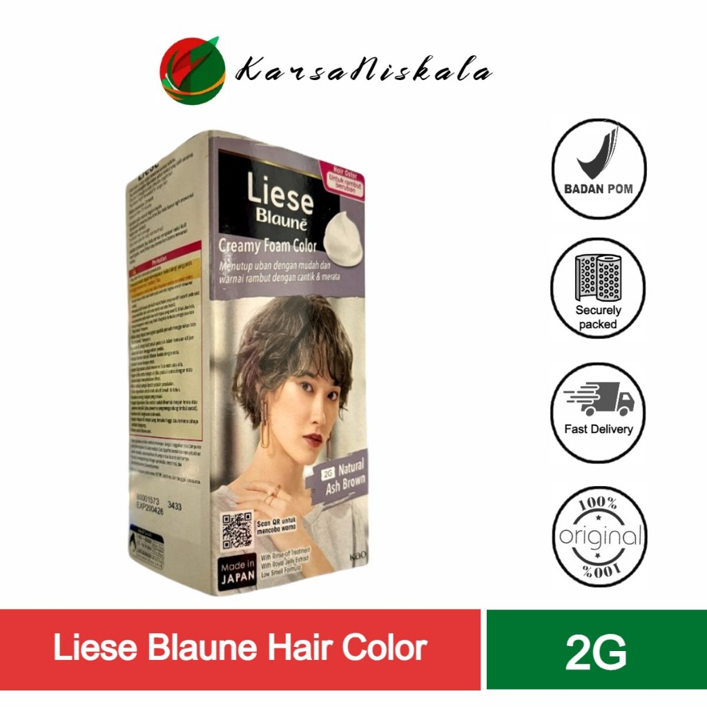 Jual Liese Blaune Creamy Foam Hair Color 2G Natural Ash Brown | Shopee ...