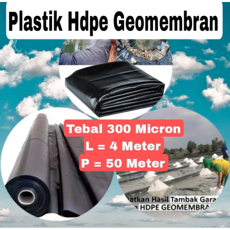 Jual Plastik hdpe geomembran Tebal 300 Micron ukuran 4x50 Meter ...