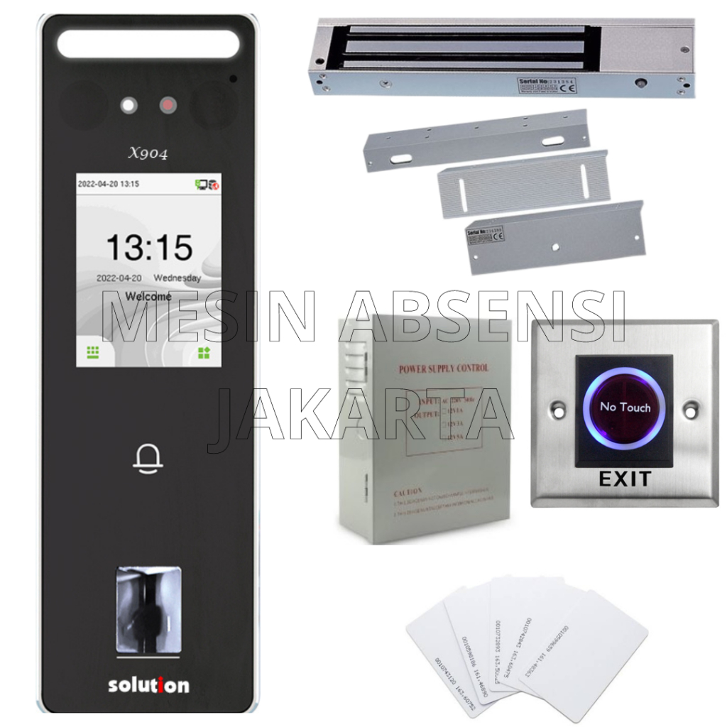 Jual Solution x904 Paket Akses Door Mesin Absensi Wajah Access Control WIFI | Shopee Indonesia