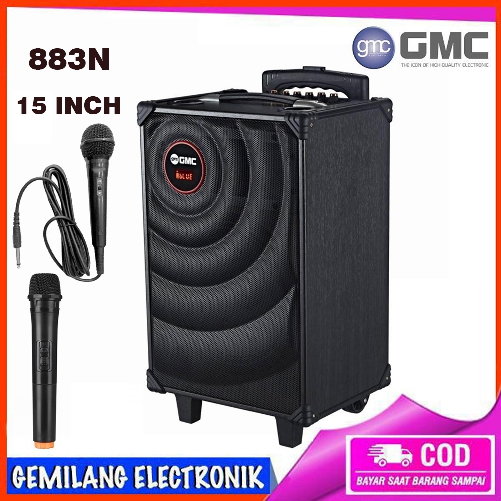 Jual GMC 883N Speaker Portable Bluetooth Meeting 15'' Free 1 Mic ...