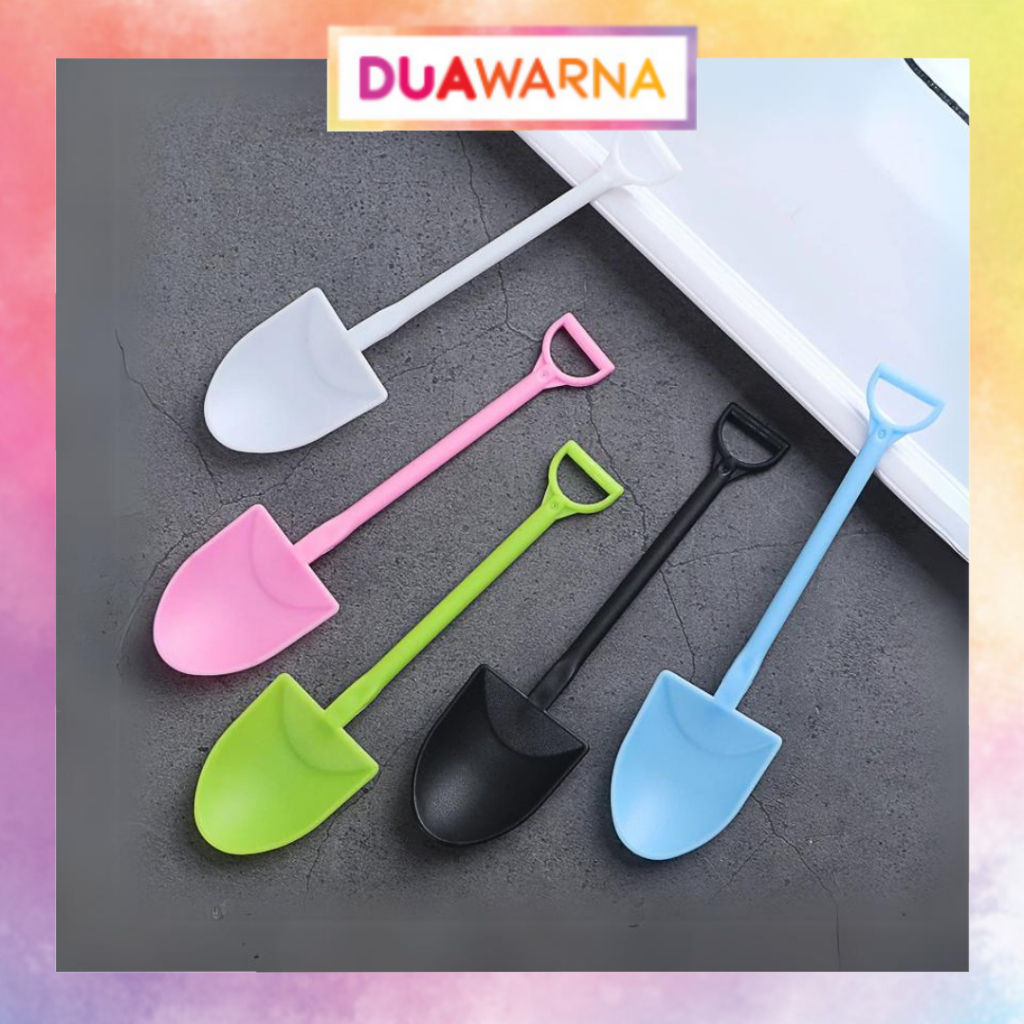 Jual DuaWarna Sendok Kue dan Buah Mini Model Sekop 12pcs | Shopee Indonesia