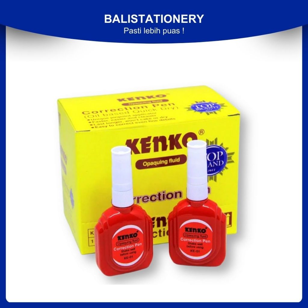 Jual Tip Ex Correction Fluid / Cairan Koreksi / Penghapus Cair Kenko KE ...