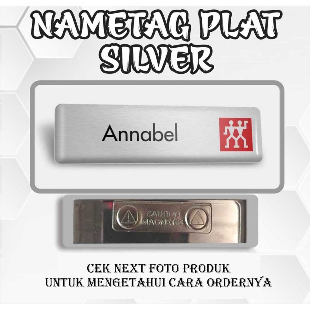 Jual Nametag SIlver/Nametag Peniti/Nametag Magnet/Nametag Paku/Nametag ...