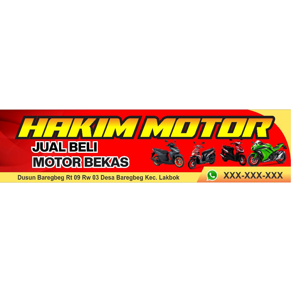 Jual CETAK SPANDUK BANNER JUAL BELI MOTOR UKURAN 4 X 1 M _ LUBANG MATIK ...