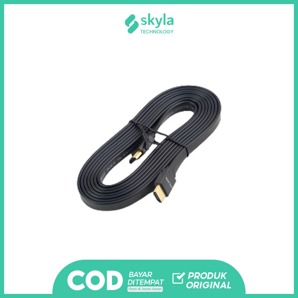 Jual KABEL HDMI FLAT 3M V 1.4 TIPIS/ GEPENG / CABLE HDMI / HDMI FLAT 3M ...