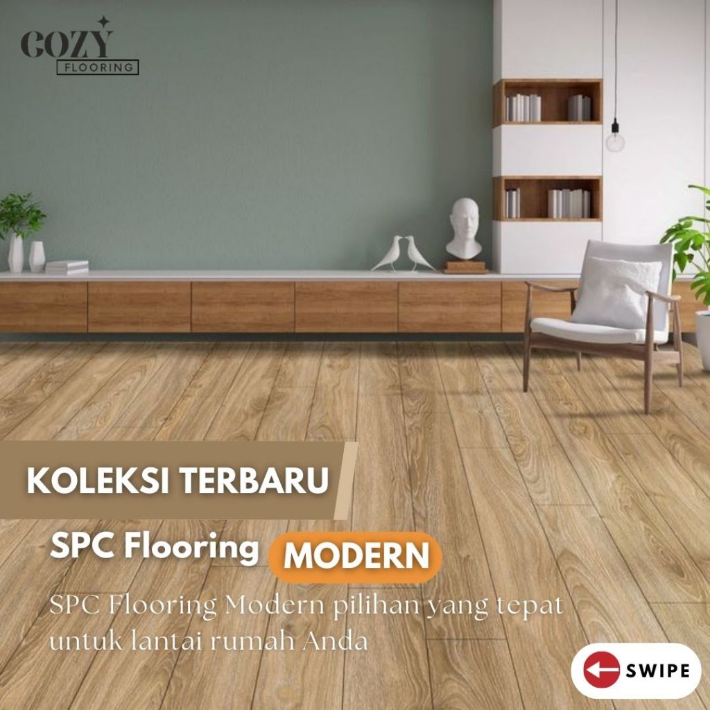 Jual SPC Flooring MODERN Tebal 5mm System Klik I Lantai Anti Rayap I MURAH | Shopee Indonesia