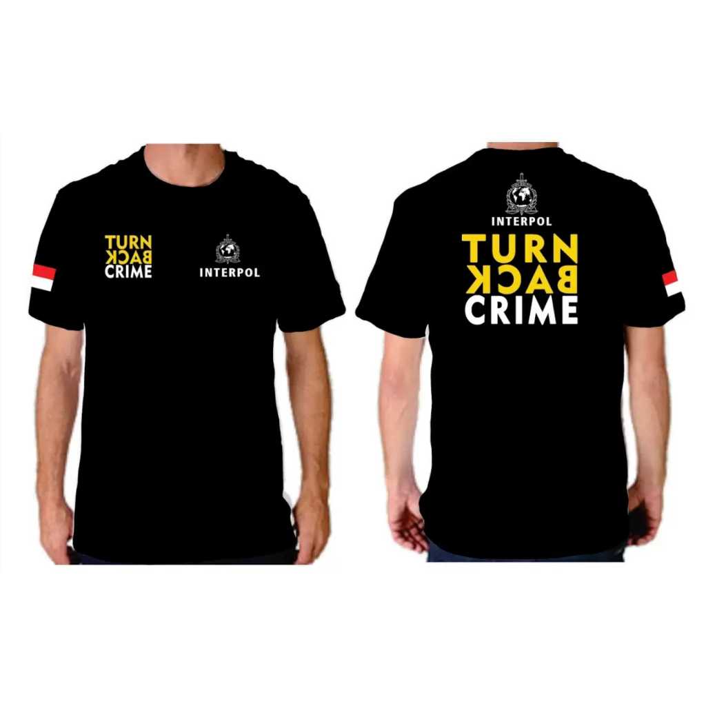 Jual [COD] Kaos Polisi INTERPOL - TURN BACK CRIME | Shopee Indonesia