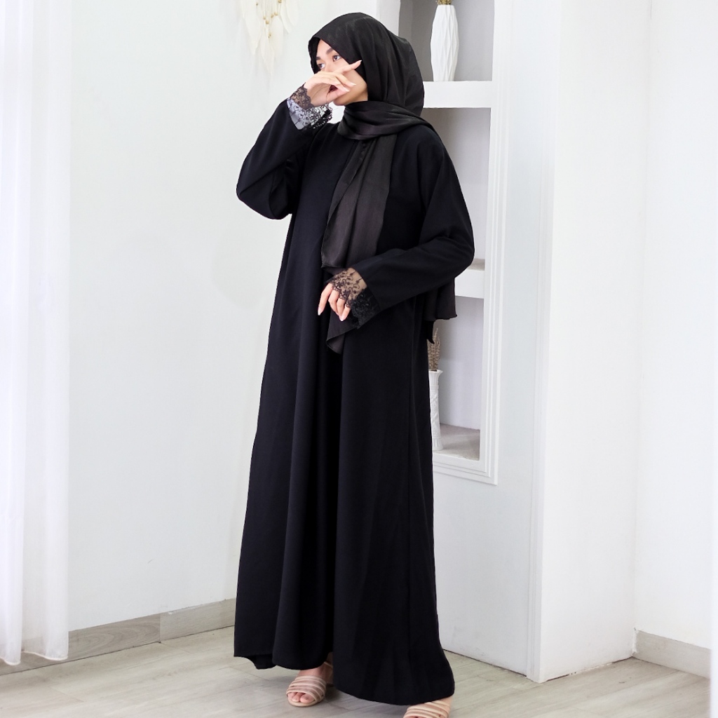 Jual Abaya Basic Turkey Gamis Hitam Polos Premium Abaya Arab Mewah ...