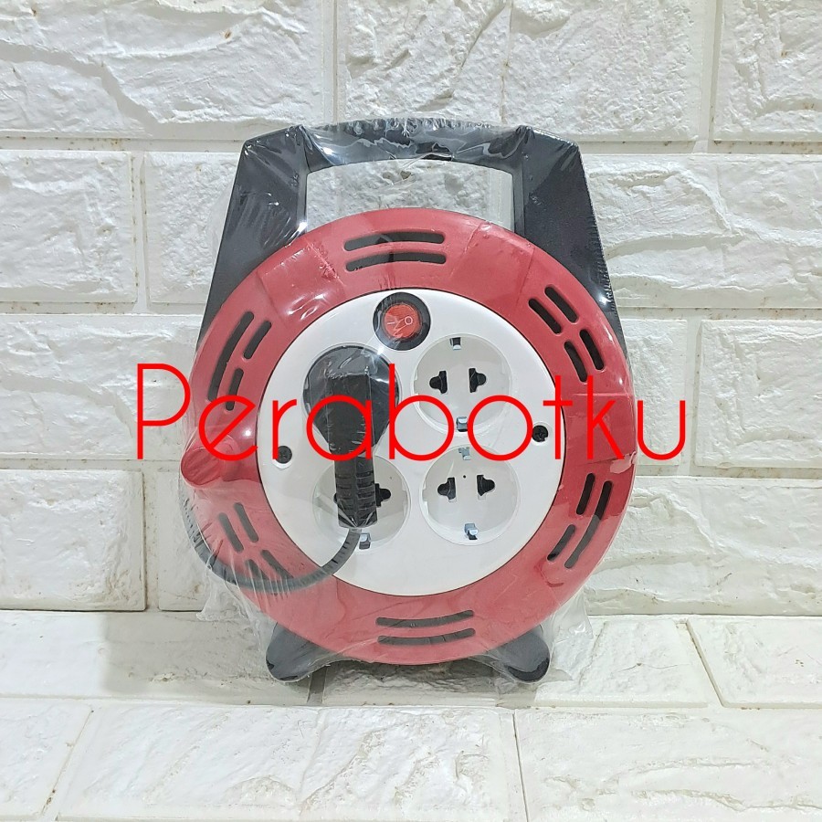 Jual Stop Kontak Roll Bulat 4 Lubang VISERO Panjang Kabel 10 Meter / Terminal Kabel Sambungan ...