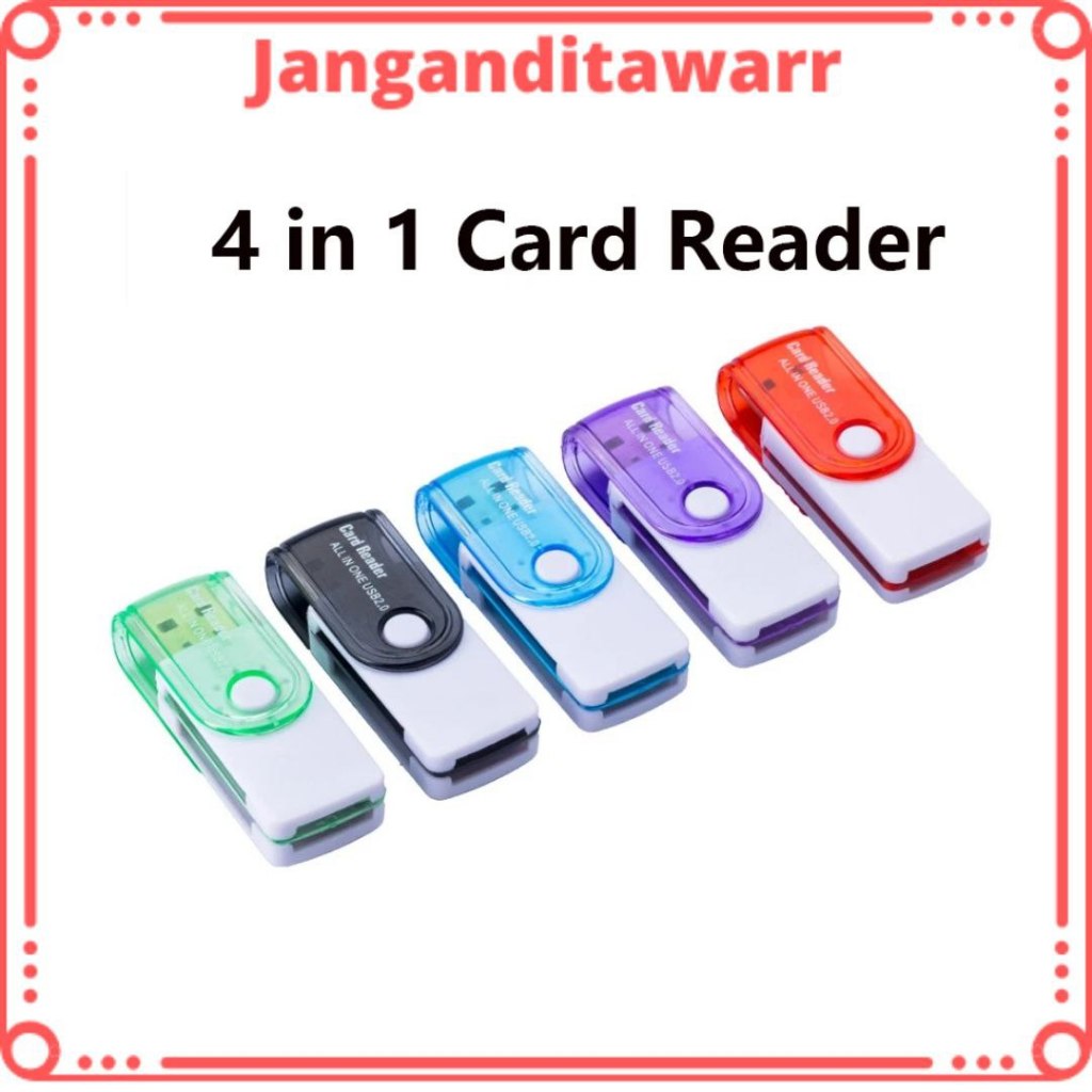 Jual Card reader putar 4 slot 4in1 multi memory converter Card Reader ...