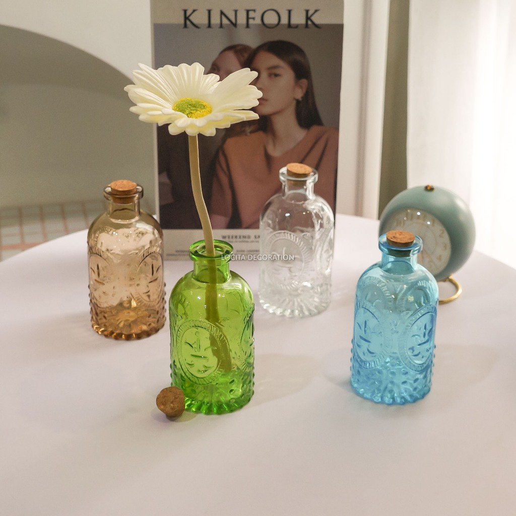 Jual Glass Bottle Vase Aesthetic/Vintage Vas Bunga Botol Kaca Korea ...
