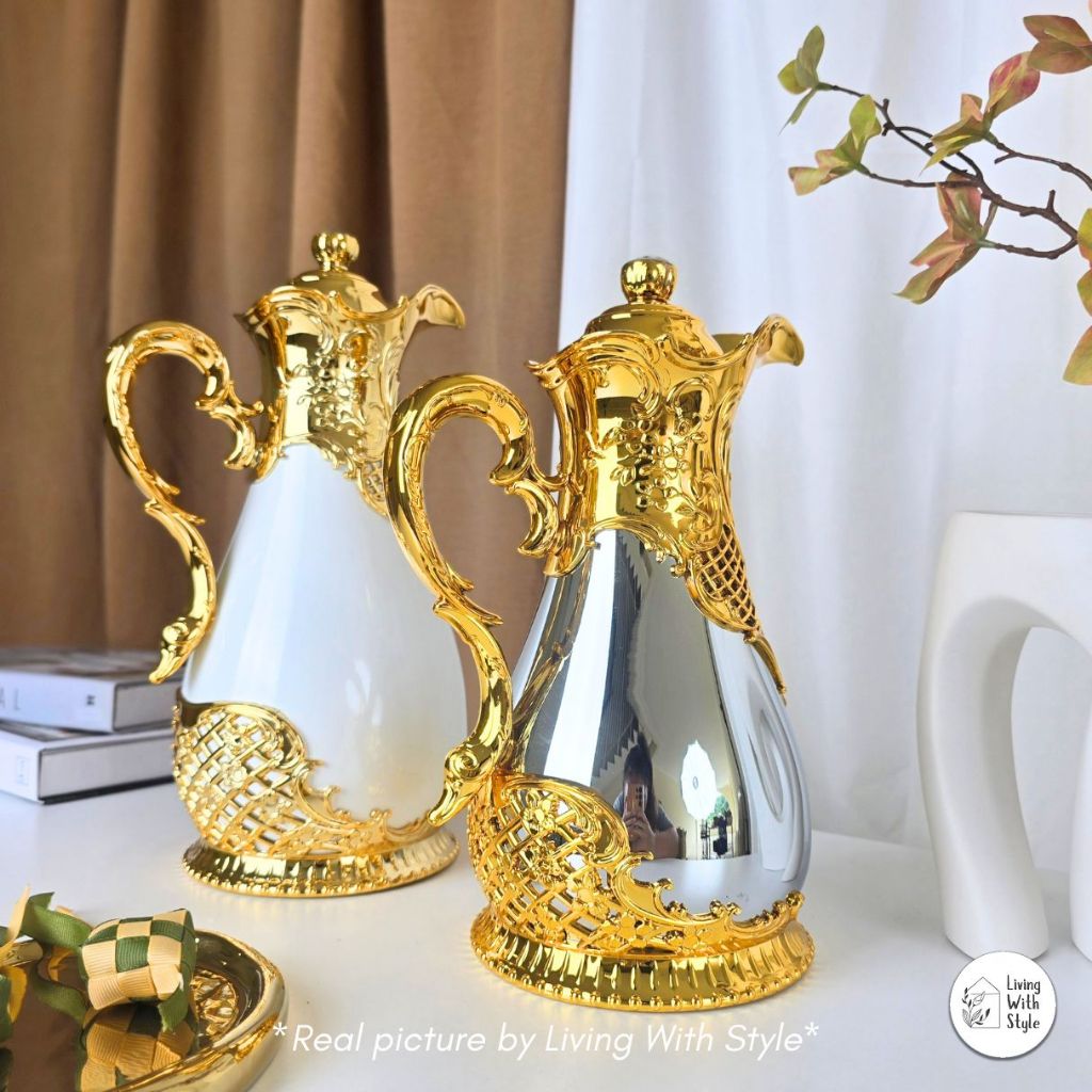 Jual Living With Style - Gold Arabic Style Thermos Jug / Termos Pitcher ...