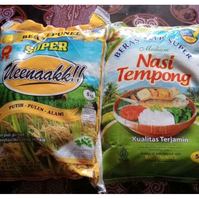 Jual beras nasi tempong 5kg/beras ueenaak 5kg | Shopee Indonesia