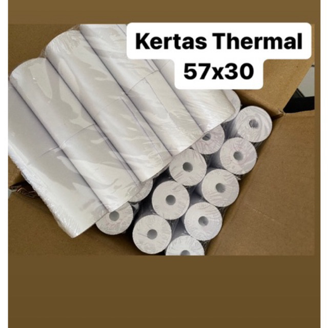 Jual Kertas Thermal Paper Roll 57x30 Per Roll | Shopee Indonesia