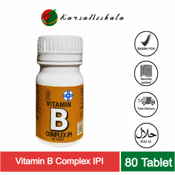 Jual IPI Vitamin B Complex isi 80 Tablet / Botol ( sebelumnya 90 tablet ...