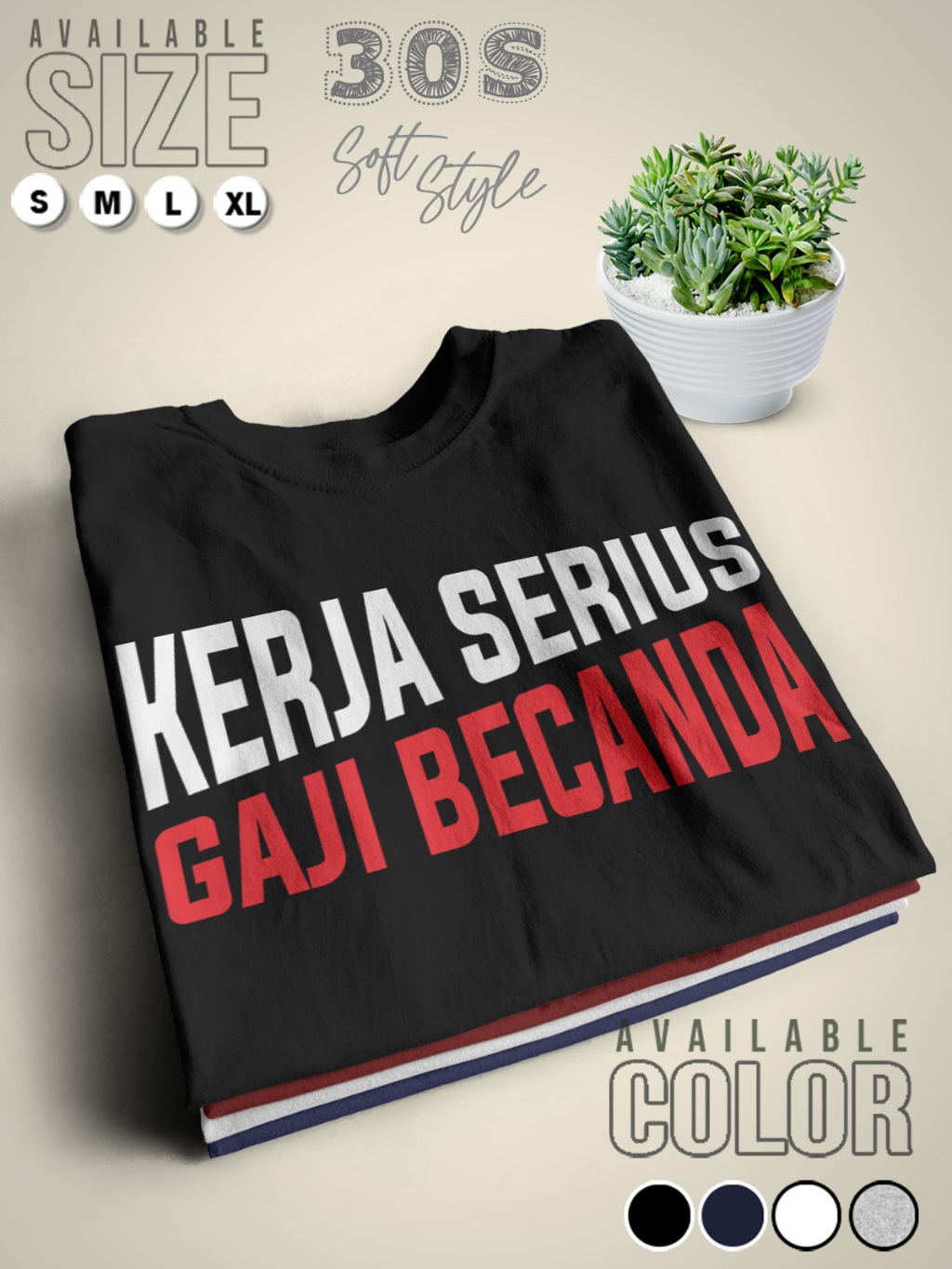 Jual Baju distro Terbaru 2024 Kaos kata Kerja Serius Gaji Bercanda ...