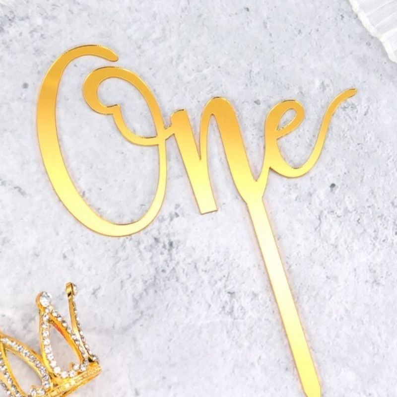 Jual TOPPER KUE AKRILIK ANGKA SATU ONE OLD / CAKE TOPPER ONE BABY BORN ...