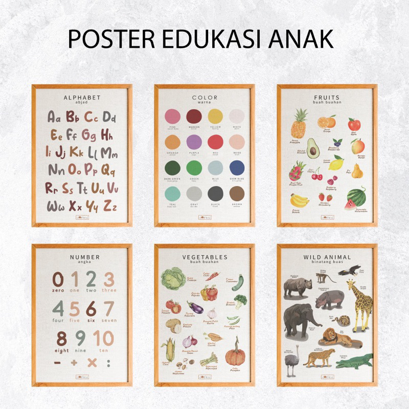 Jual POSTER EDUKASI PENDIDIKAN BELAJAR MAINAN ANAK TK PAUD SD Angka ...
