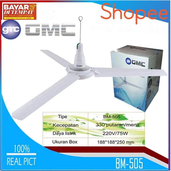 Jual Kipas Ceiling fan GMC BM-505 Kipas Angin 3 Baling-baling promo kipas gmc new | Shopee Indonesia