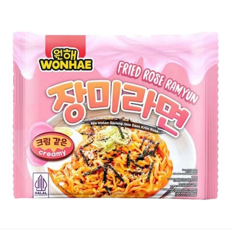 Jual Wonhae Fried Rose Ramyun Mie Instan Goreng Creamy 120g | Shopee ...