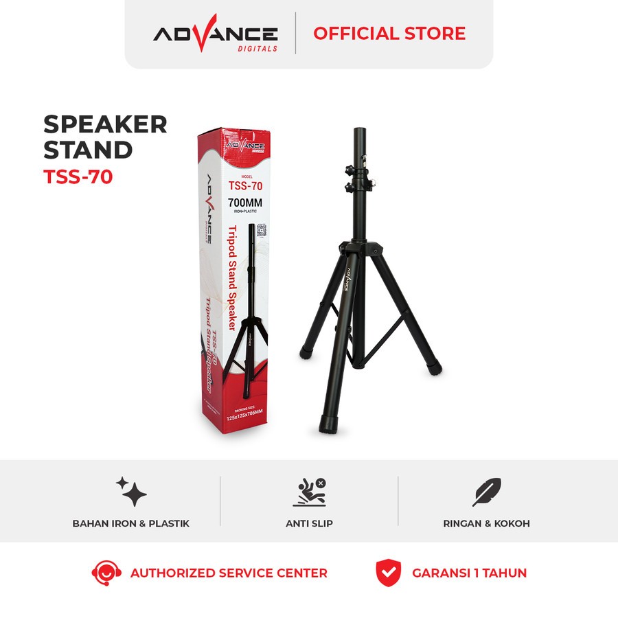 Jual Advance Stand Speaker Besi Tinggi Tiang / Tripod Speaker Hitam TSS ...