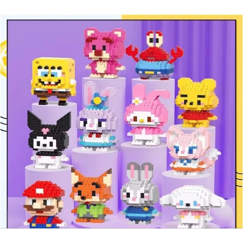 Jual CHM Nano Block Mini kartun Lego Bricks DIY Mainan Balok Susun ...