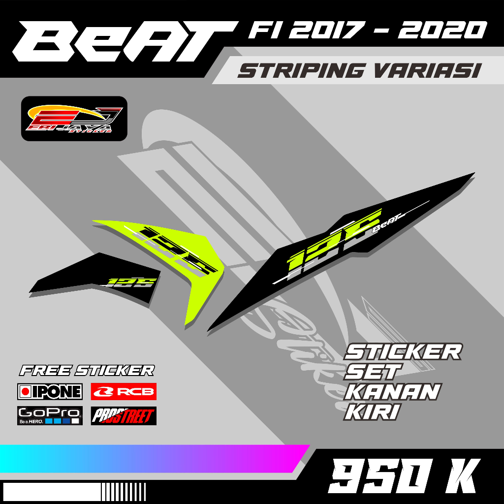 Jual STIKER VARIASI STIRPING MOTO BEAT FI 2017 SAMPAI 2020 LANGSUNG ...