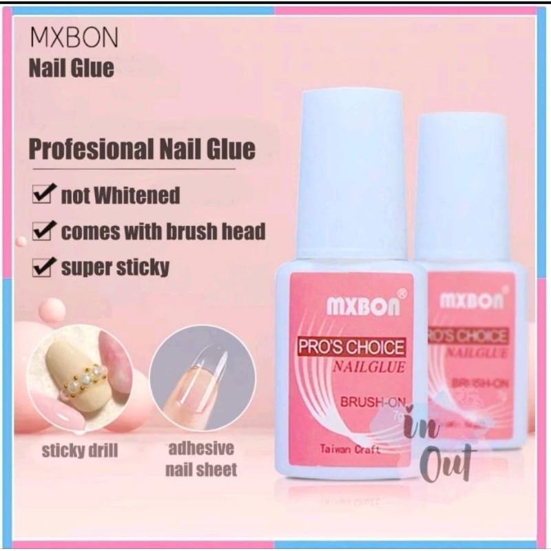 Jual Lem Kuku Palsu Kupal Fake Nail Glue MXBON Profesional Nail Glue Dengan Brush Nail Art ...