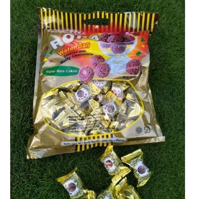 Jual Apollo Roka Refill Wafer Ball Roka Wafer Bola Coklat Roka Biskuit ...