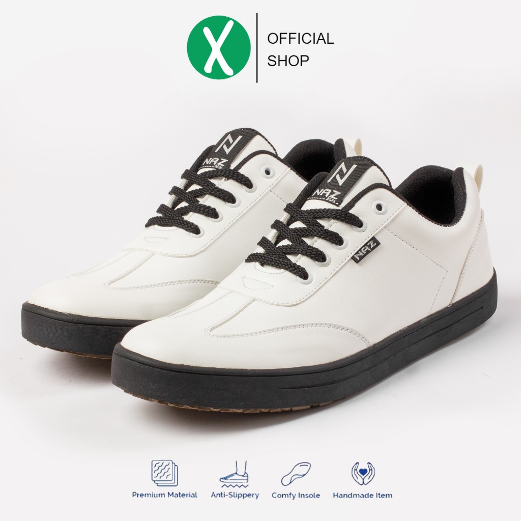 Jual ARRAN WHITE BLACK - Sepatu Sneakers Pria Casual Style Shoes Distro ...