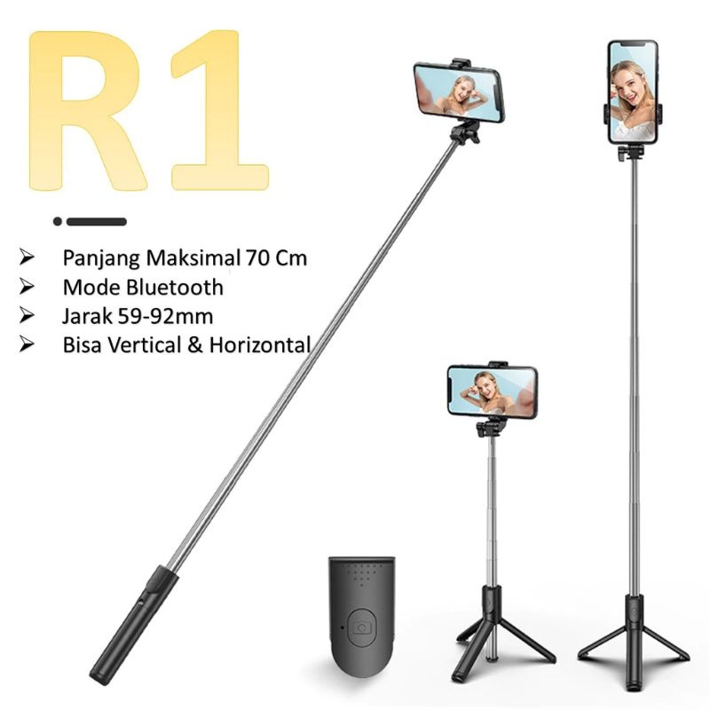 Jual Tongsis Selfie Tripod Bluetooth 4 In 1 dengan remote control ...