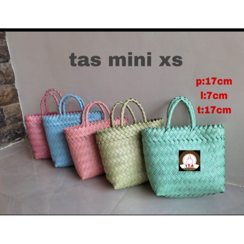 Jual Tas anyaman plastik/TAS ANYAMAN MINI XS/tas belanja/tas pasar/tas ...
