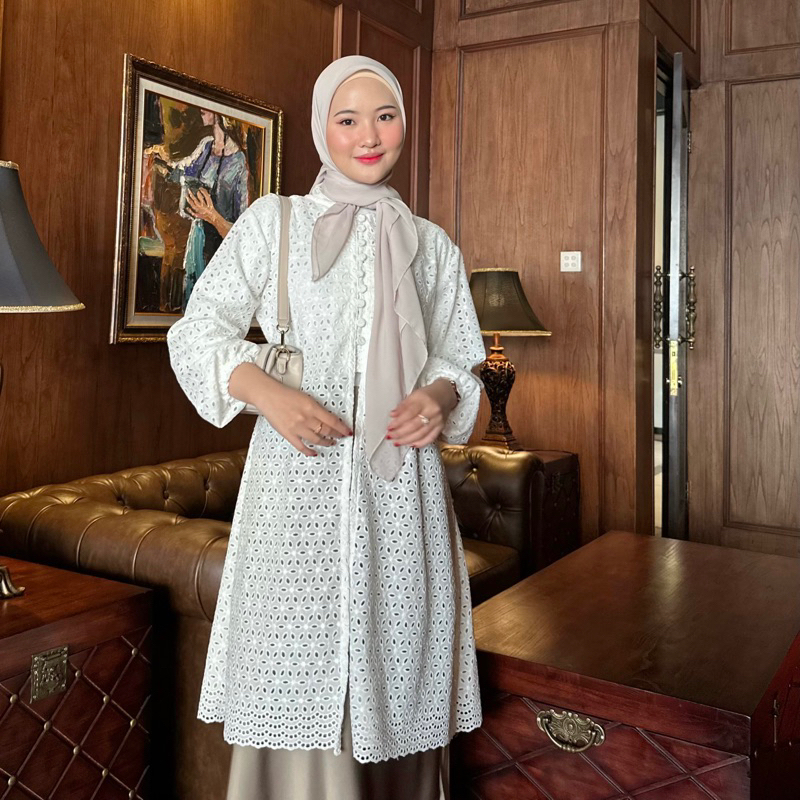 Jual Zaline Embroidery Tunic Dress / Formee Outfit / Dress Katun Bordir ...