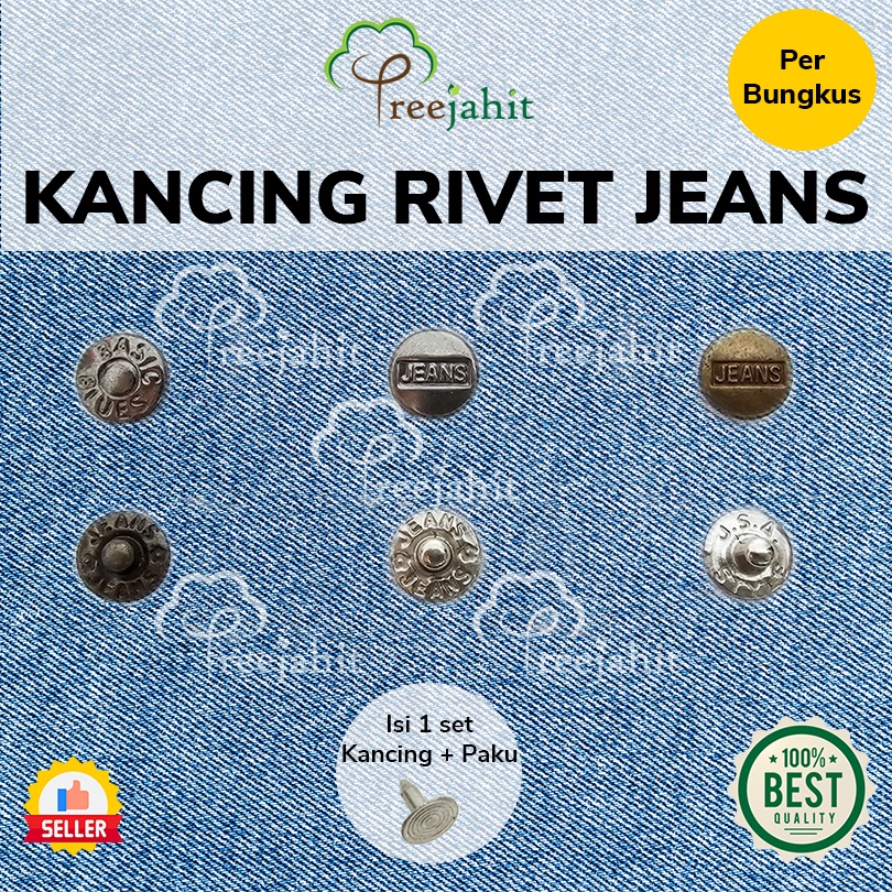 Jual Kancing Rivet Jeans / Denim 9mm per 100 pcs | Shopee Indonesia