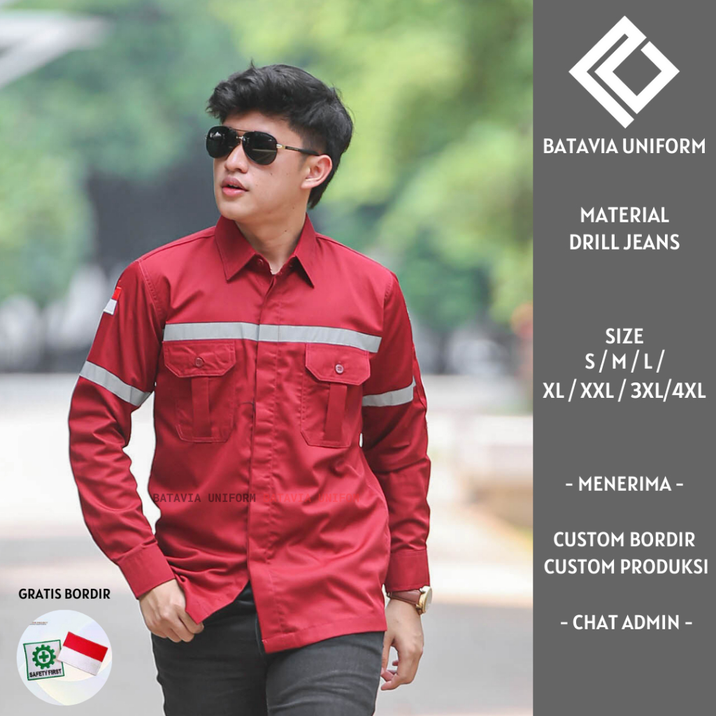 Jual Wearpack Baju Kemeja Safety K3 Lengan Panjang Pria - Seragam Kerja ...