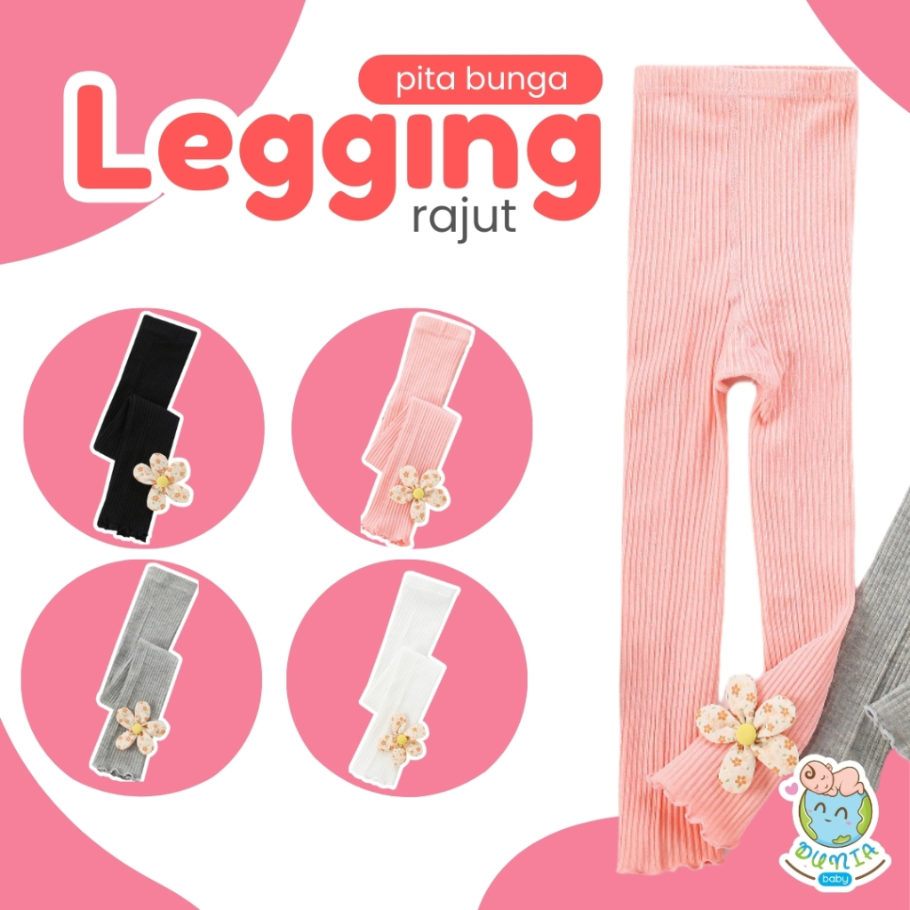 Jual DUNIABABY 1-8 Tahun Legging Pita Bunga Rajut Anak Perempuan Korean ...