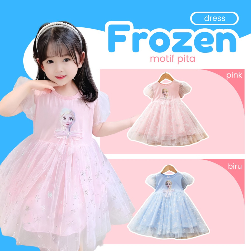 Jual BABYKIDDOS 1-9 Tahun Dress Frozen Pita Anak Perempuan katun kids ...