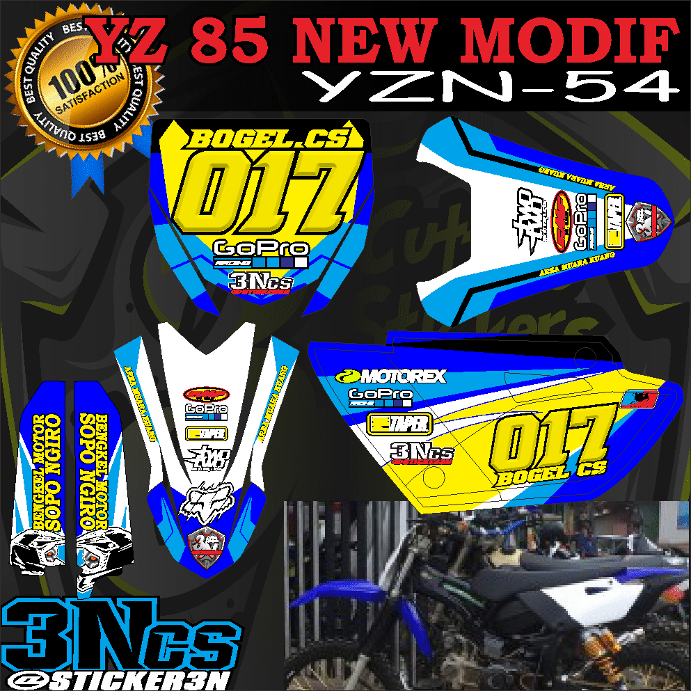 Jual Decal Yamaha YZ 85 New Bancian Bebek Standart bisa rubah nomor dan ...