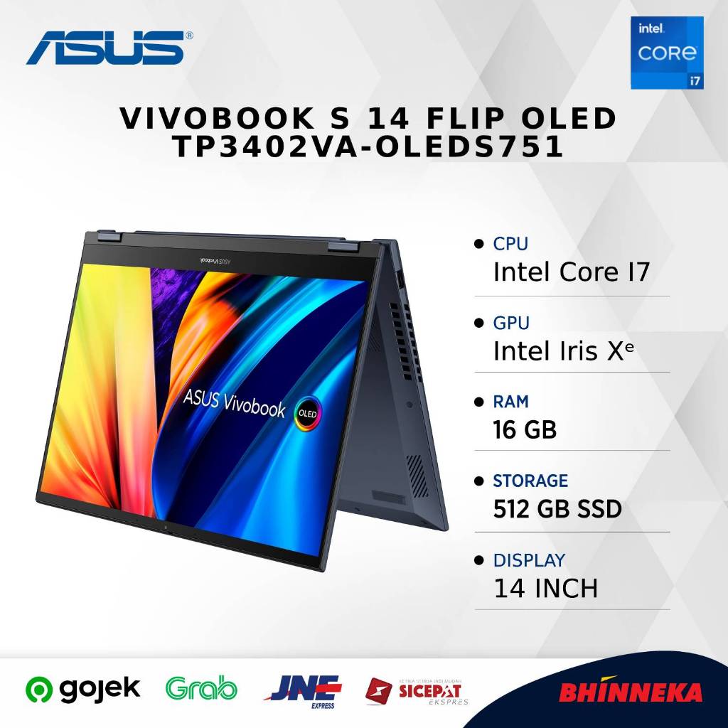 Jual ASUS Vivobook S 14 Flip OLED TP3402VA-OLEDS751 | Shopee Indonesia