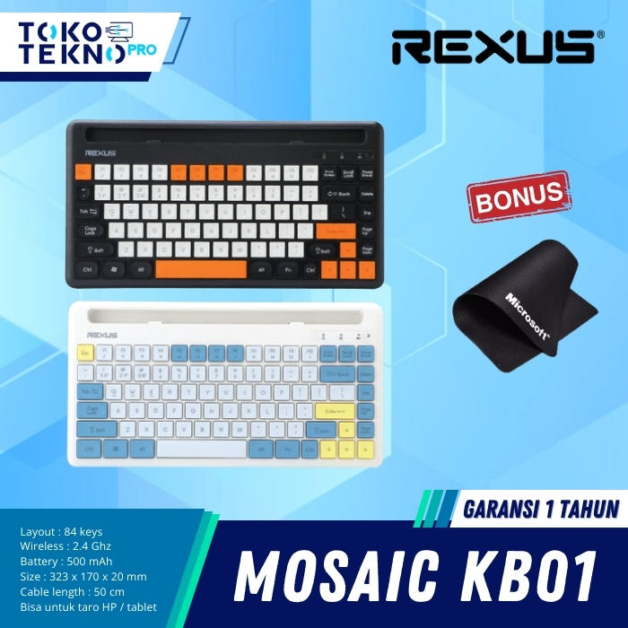 Jual Rexus KB01 / KB-01 Keyboard Dual Connection Mosaic With Phone ...