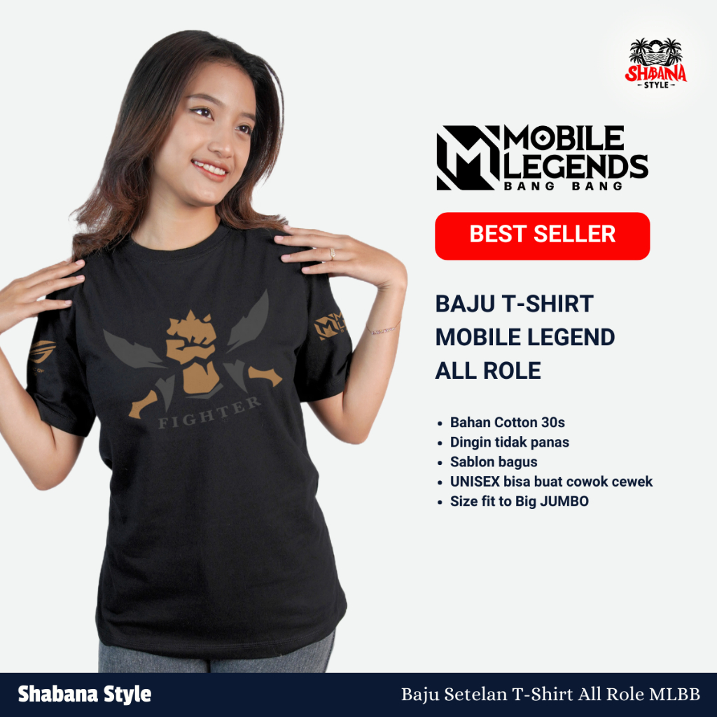 Jual Kaos T-Shirt Game Mobile Legend All Role Baju Custom MLBB Pria ...