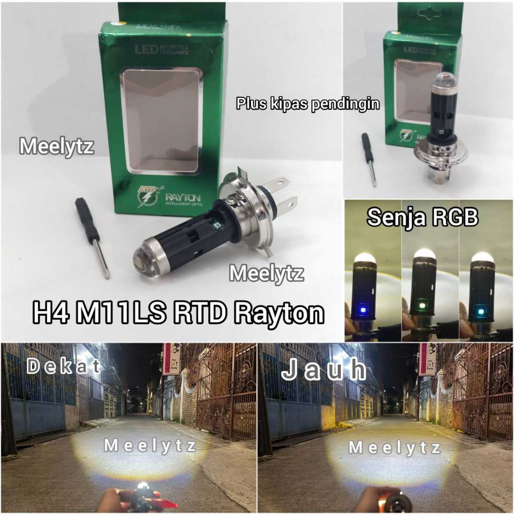 Jual Lampu Utama H4 RTD Rayton M11LS Cahaya Cut Off D3 high low plus kipas dan senja RGB ...