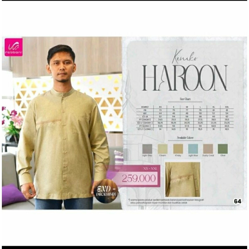 Jual Baju koko kemko haroon rabbani original | Shopee Indonesia