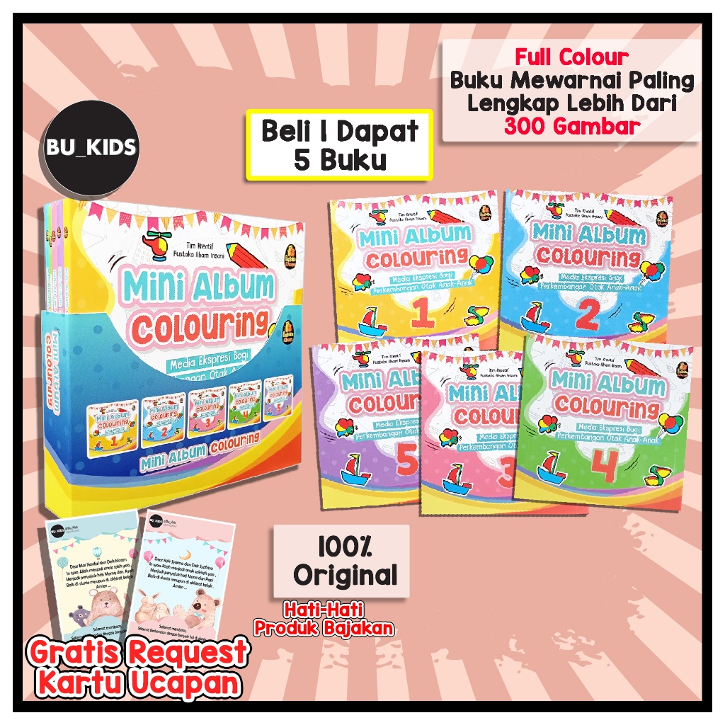 Jual Buku Mewarnai Anak Mini Album Colouring Book Isi 5 Buku | Shopee ...