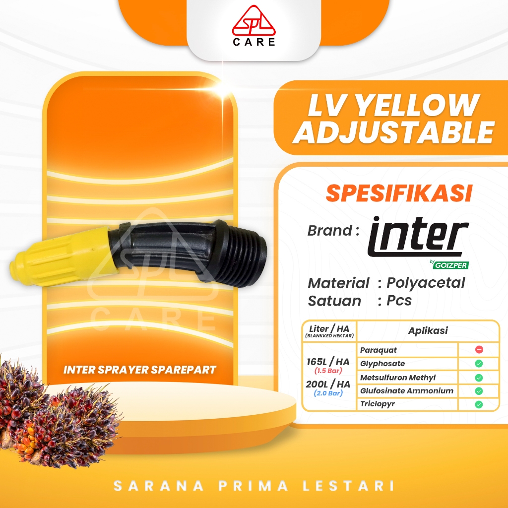 Jual LV YELLOW ADJUSTABLE CONE NOZZLE (NOZZLE UNTUK SPRAYER INTER) | Shopee Indonesia