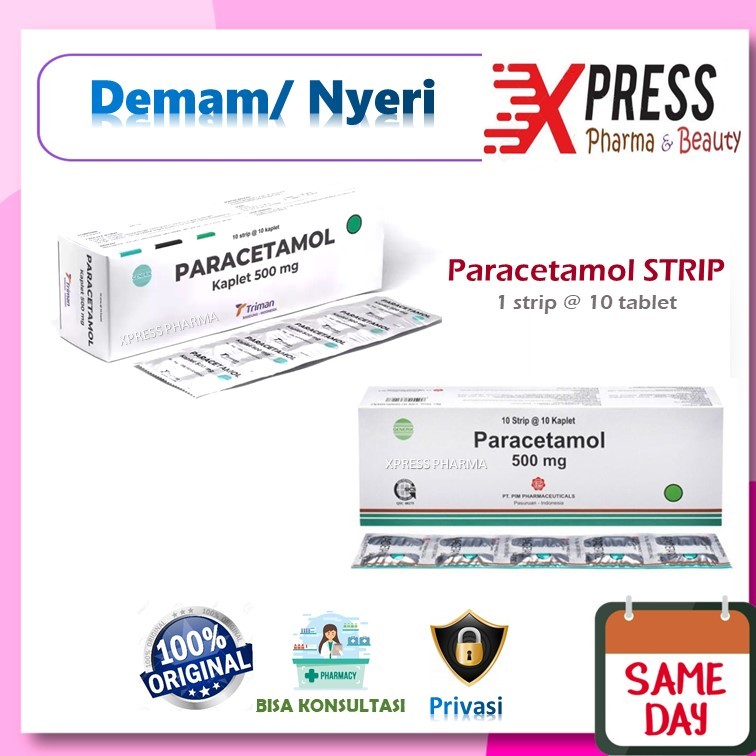 Jual ⚡XPRESS⚡ STRIP Paracetamol 10 tablet Parasetamol First Medipharma ...