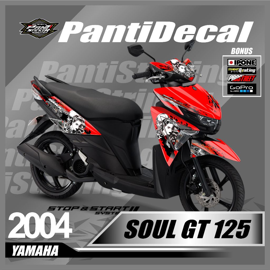 Jual skotlet Decal Custom Motor SOUL GT 125 Fullbody viral- Sticker Motor mio soul gt 125 Desain ...