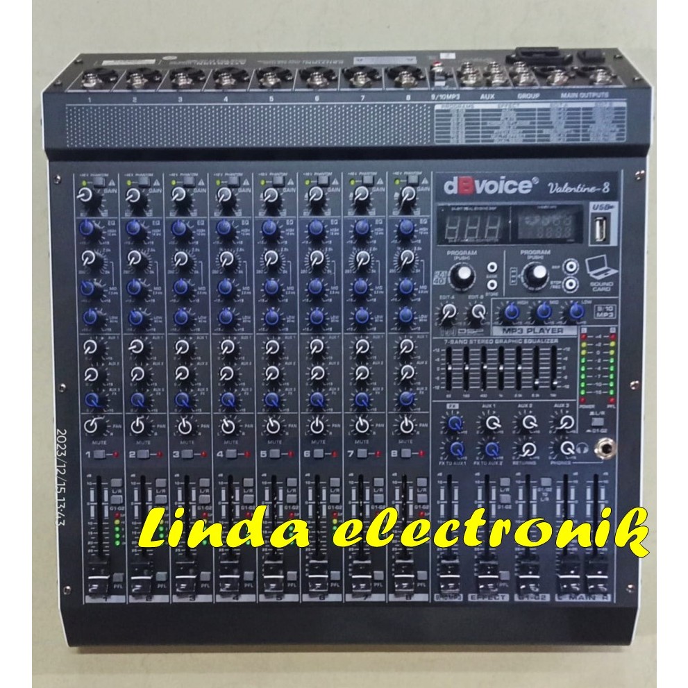 Jual Mixer dB Voice Valentine 8 Original 8 Channel dbVoice | Shopee ...